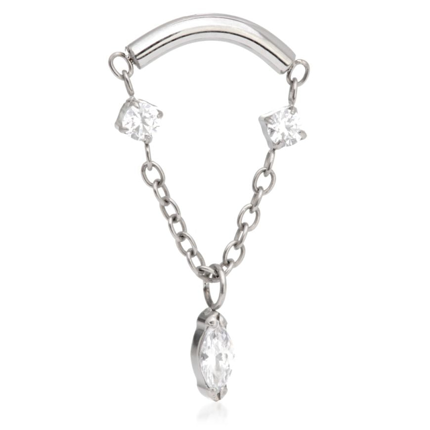 TI INTERNAL CURVED BAR WITH HANGING GEM CHAIN LABRET – Pic&Mix The Body ...
